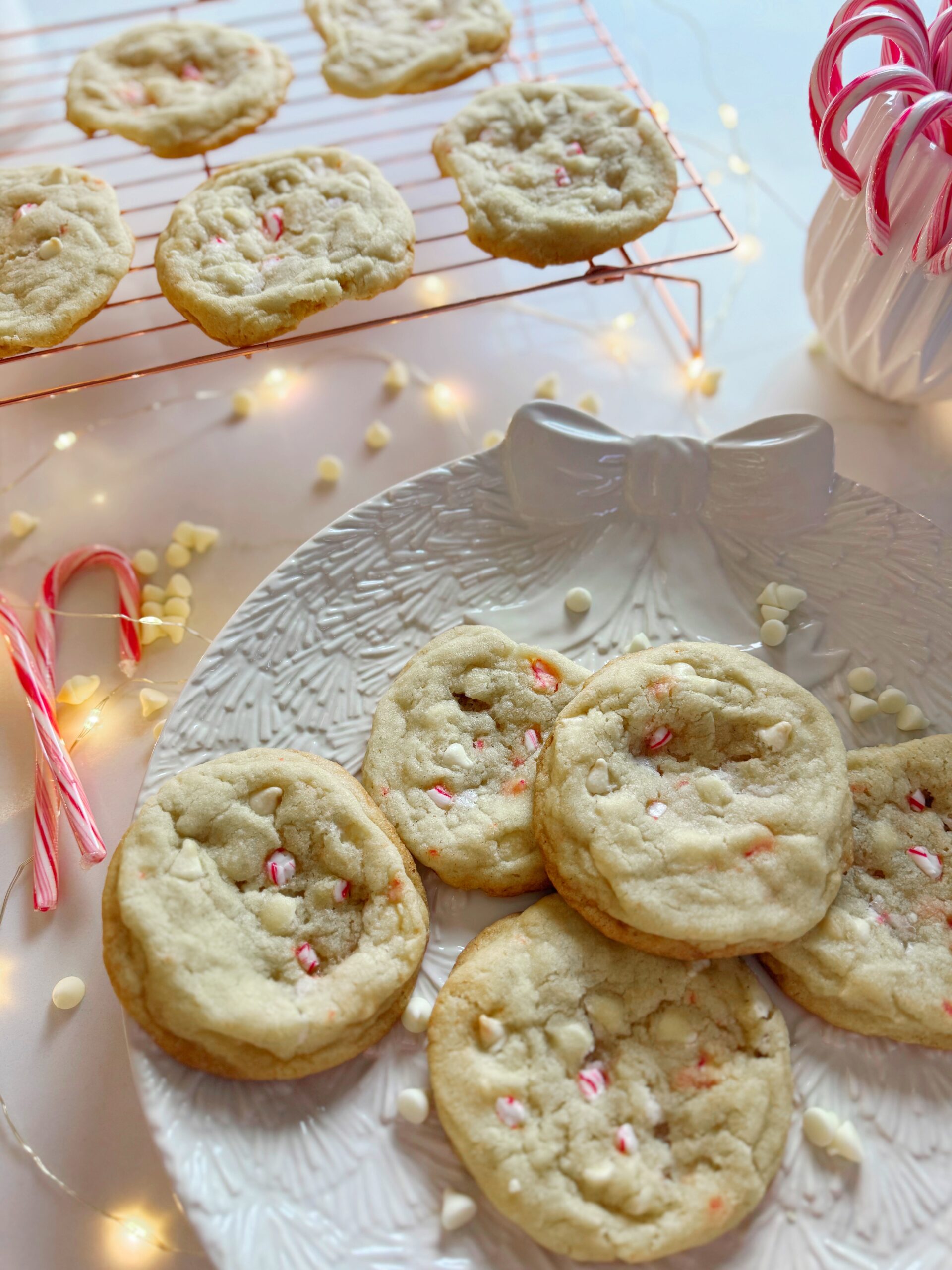 White Chocolate Peppermint Stuffed Sugar Cookies - stir and gather