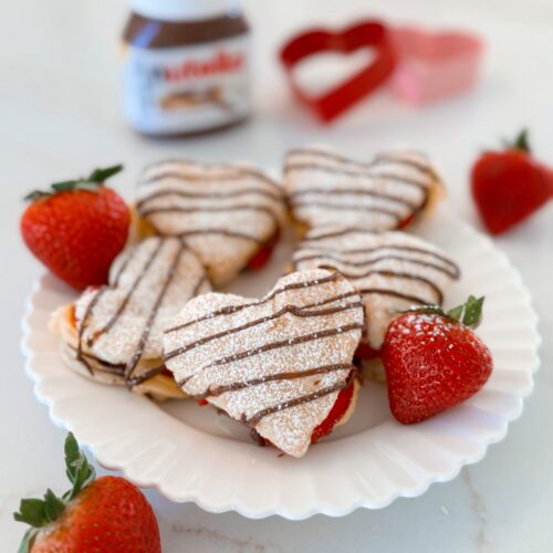Heart Shaped Strawberry Nutella Cream Puffs Recipe - stir and gather