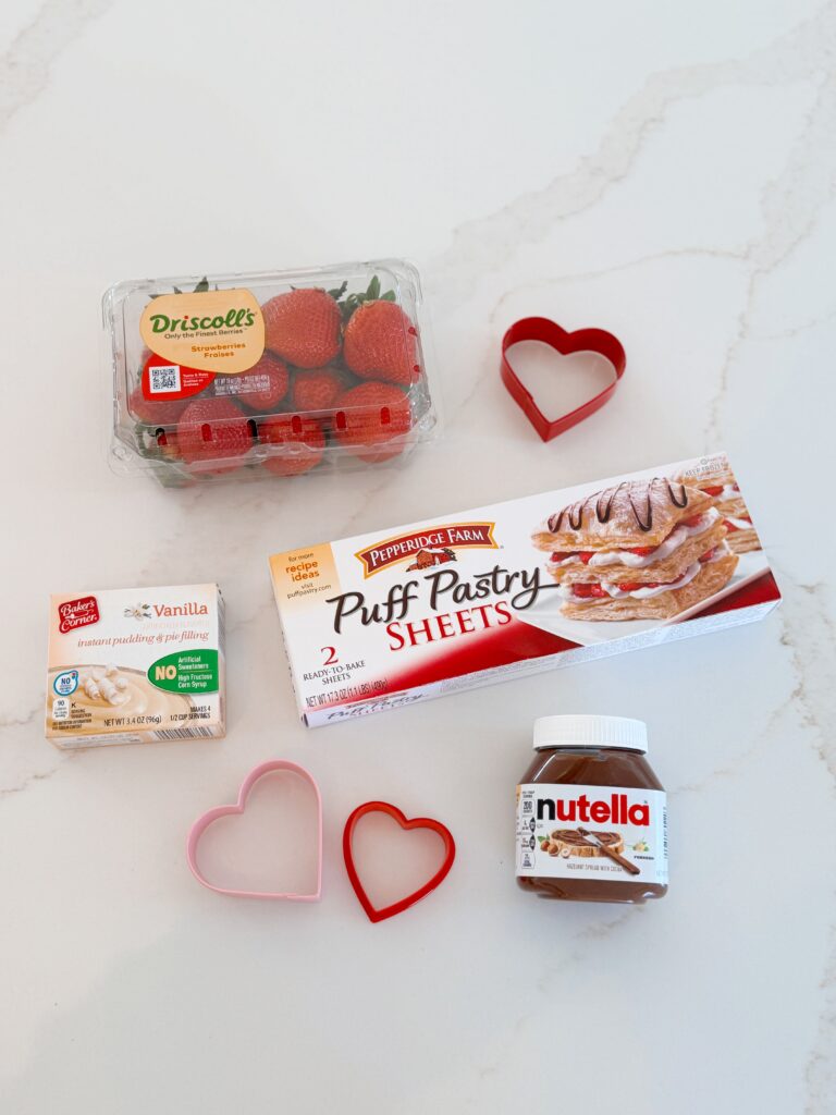 Heart Shaped Strawberry Nutella Cream Puffs Recipe - stir and gather